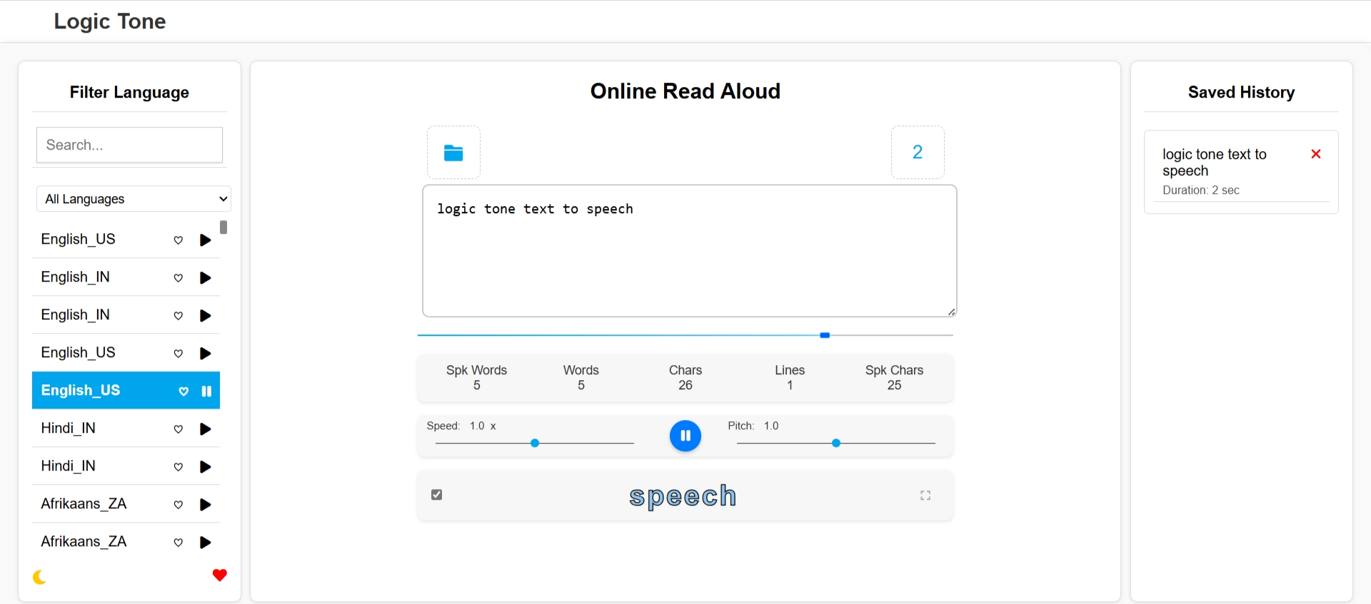 Text-to-Speech with Subtitles - Logic Tone
